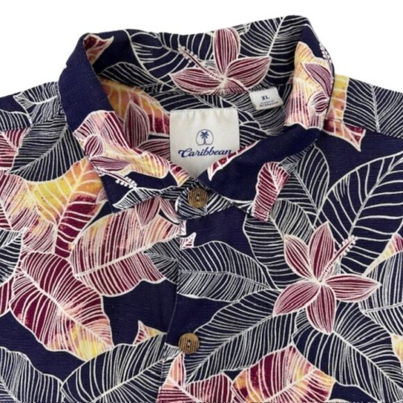 Caribbean | Shirts | Caribbean Mens Floral Hawaiian Short Sleeve Shirt ...